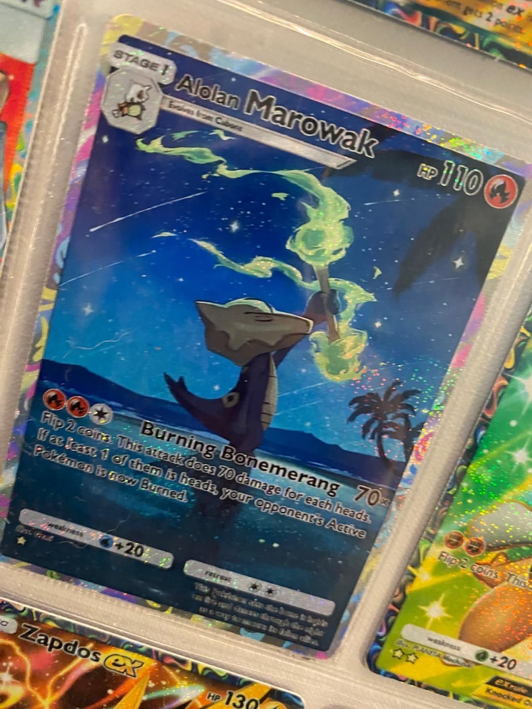 Alolan Marowak Ex Shiny Pocket App Tcg High Quality Proxy Pokemon Card Custom Alternative Full ...