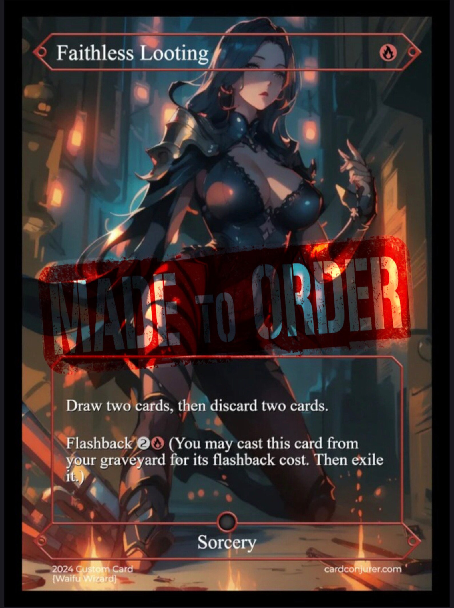 Faithless Looting Mtg Proxy Card Holographic - Etsy