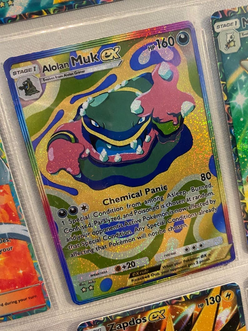Alolan Muk Ex Shiny Tcg High Quality Pokemon Card Custom Alternative ...