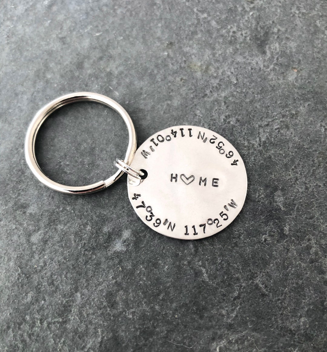 Custom Location Keychain, Unique Mother's Day Gift for Her, Sterling ...