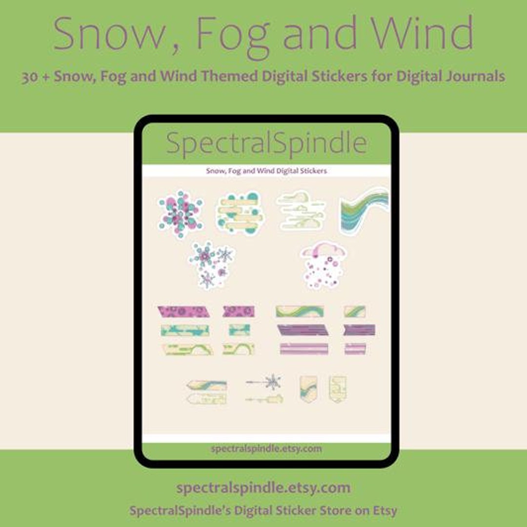 Snow, Fog and Wind Digital Stickers - Etsy