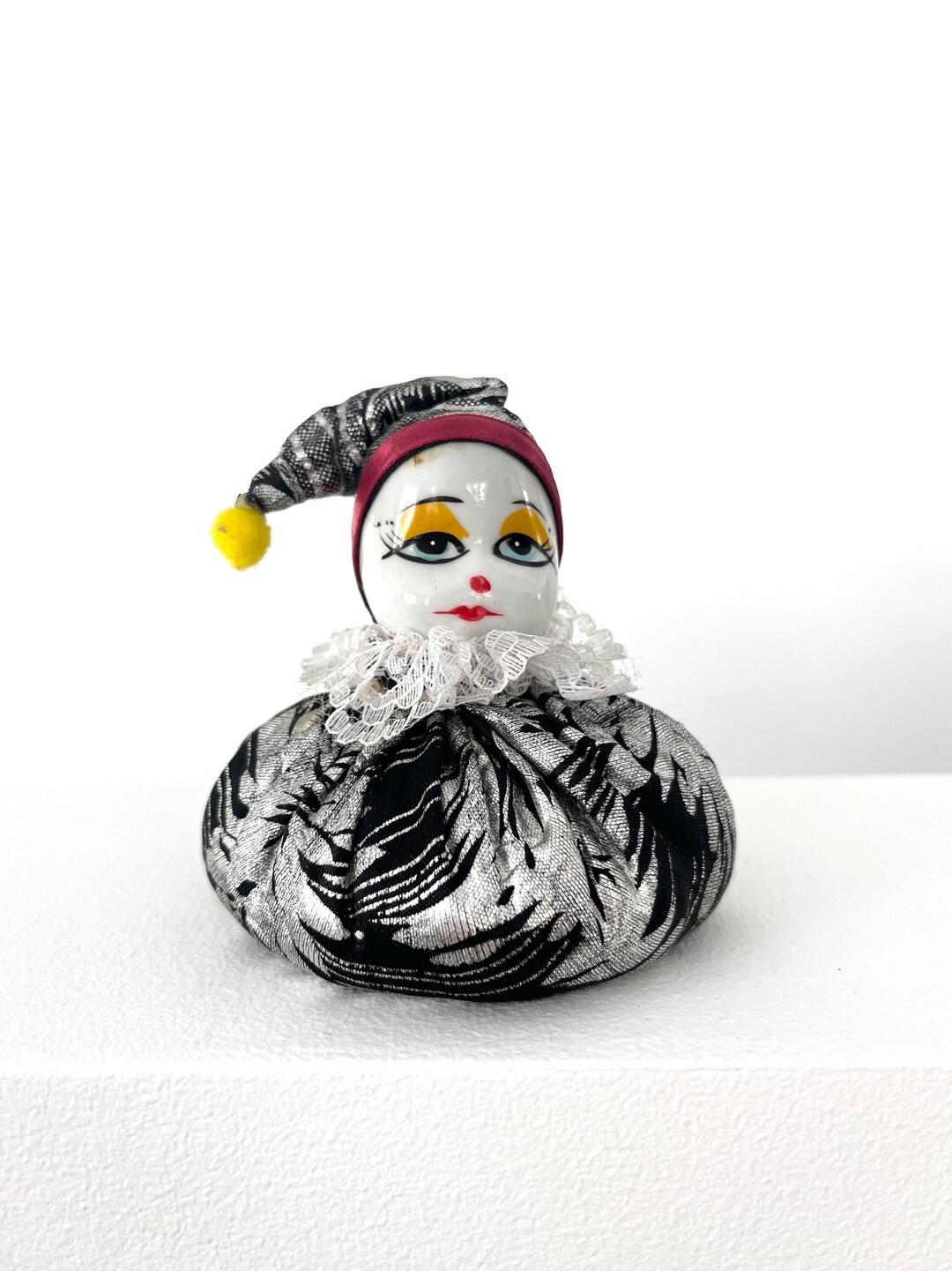 Vintage Sandbag Pierrot Doll: Silver Accents, Hand-painted Face - Etsy
