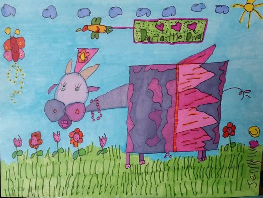 Jennylu Designs Giclee 11x14 Art Print - Darla the Diva Cow 2015 - Etsy