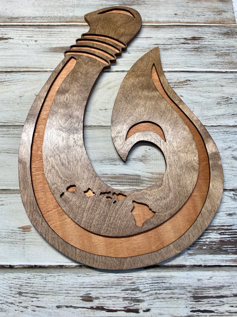 Hawaiian Islands Makau Fish Hook Wall Decor | Etsy