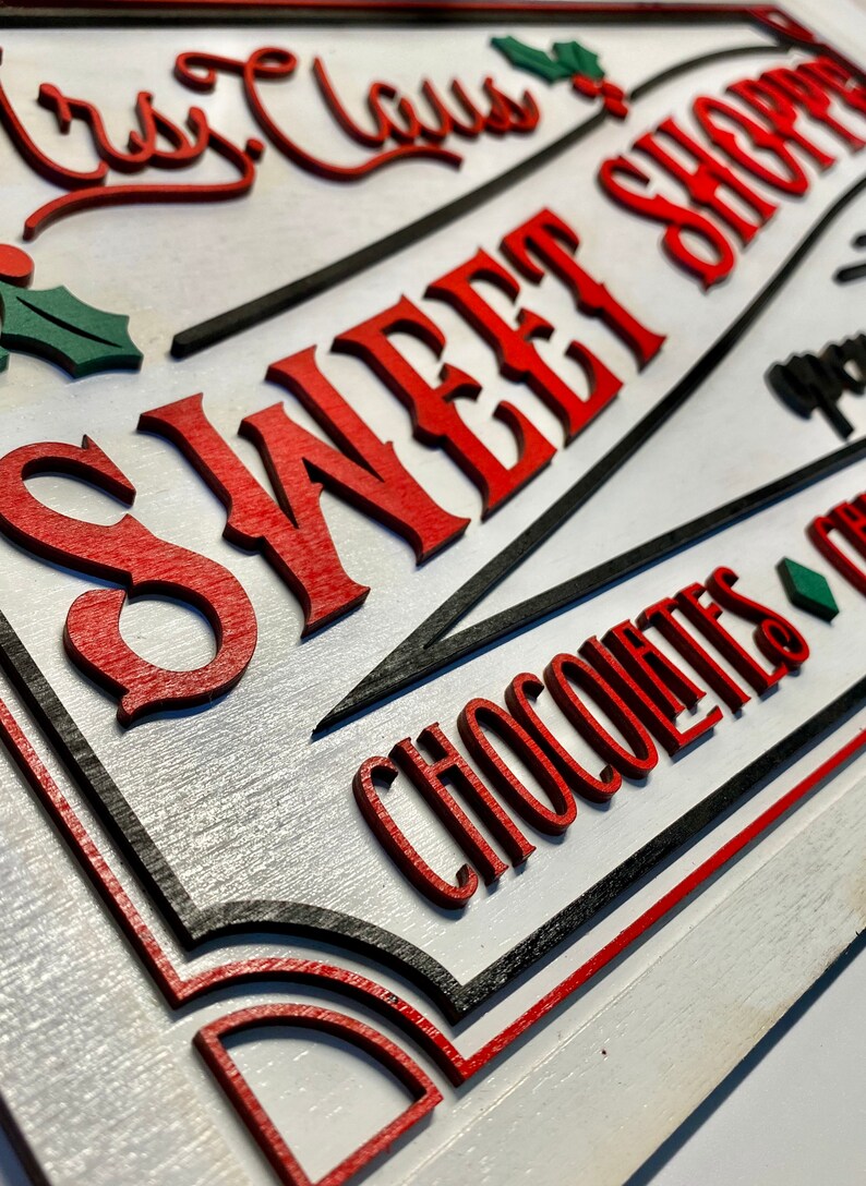 Christmas Wall Decor Mrs Claus Sign Holiday Wall Sign | Etsy