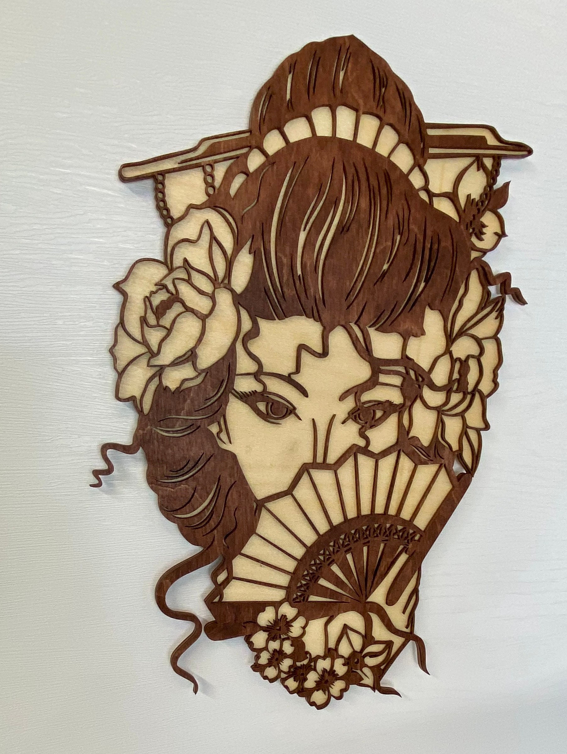 Geisha Wall Art Geisha Wall Decor Japanese Wall Decor Wood | Etsy