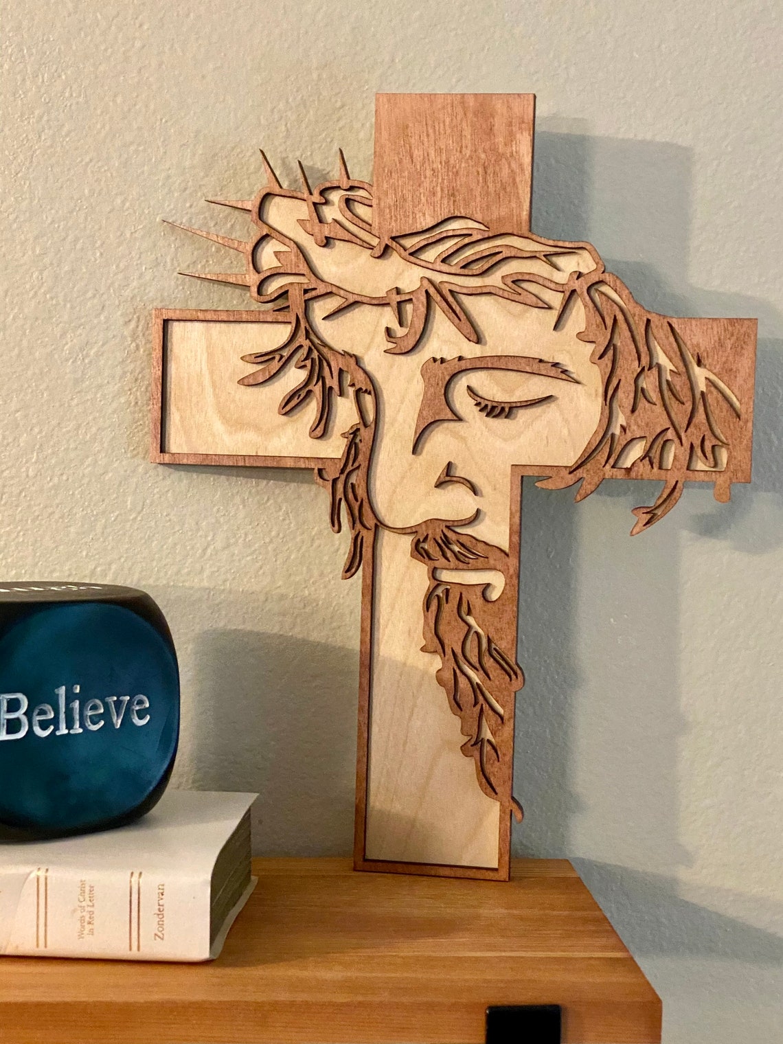Two Layer Laser Cut Cross With Jesus Face. Cross With Jesus - Etsy