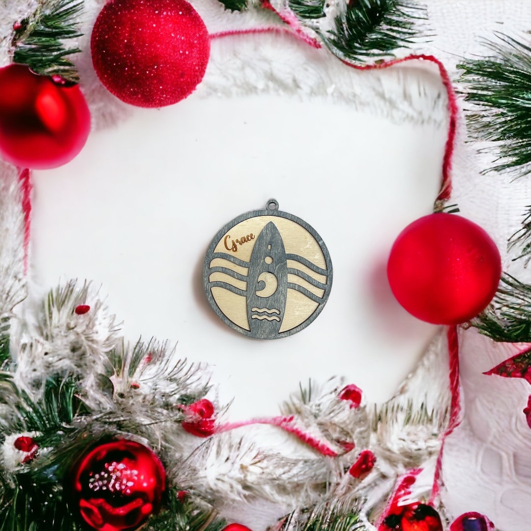Personalized Paddle Board Christmas Ornament: Laser Cut Wood - Etsy