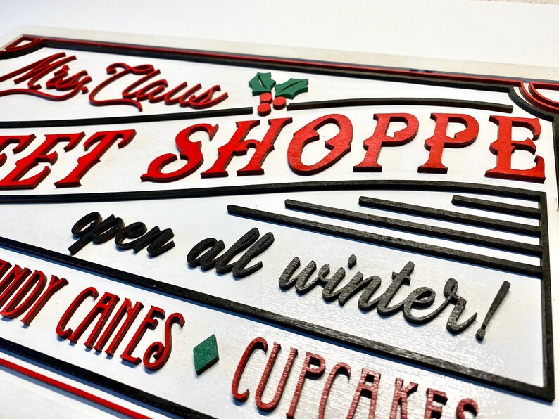 Christmas Wall Decor Mrs Claus Sign Holiday Wall Sign | Etsy