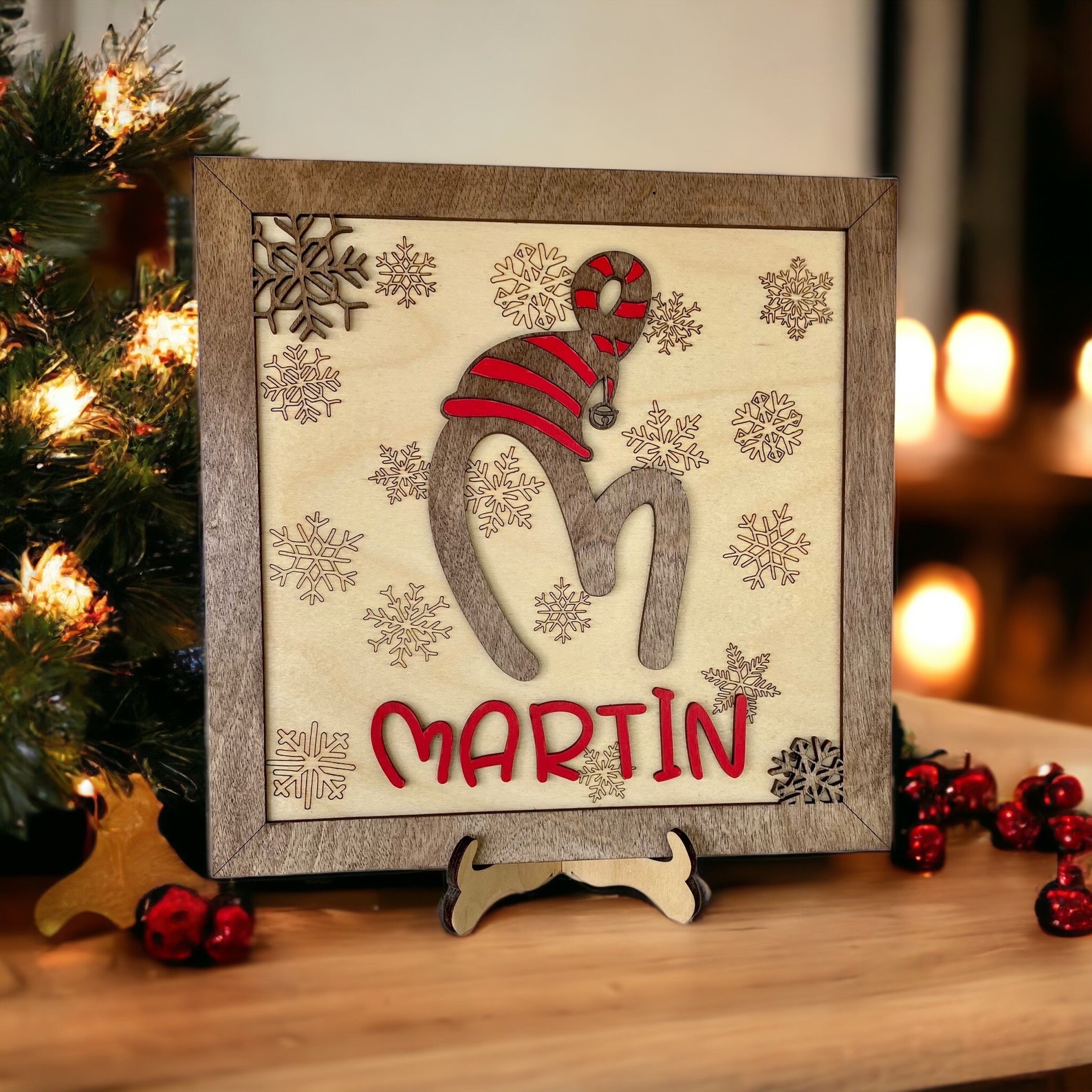 Elf Family Name Sign, Elf Christmas Sign, Whimsical Christmas Decor - Etsy