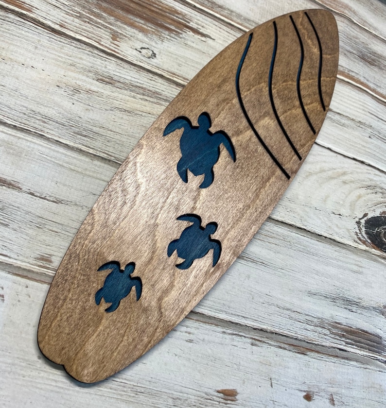 Sea Turtle and Waves Surfboard. Ocean Decor. Beach House - Etsy