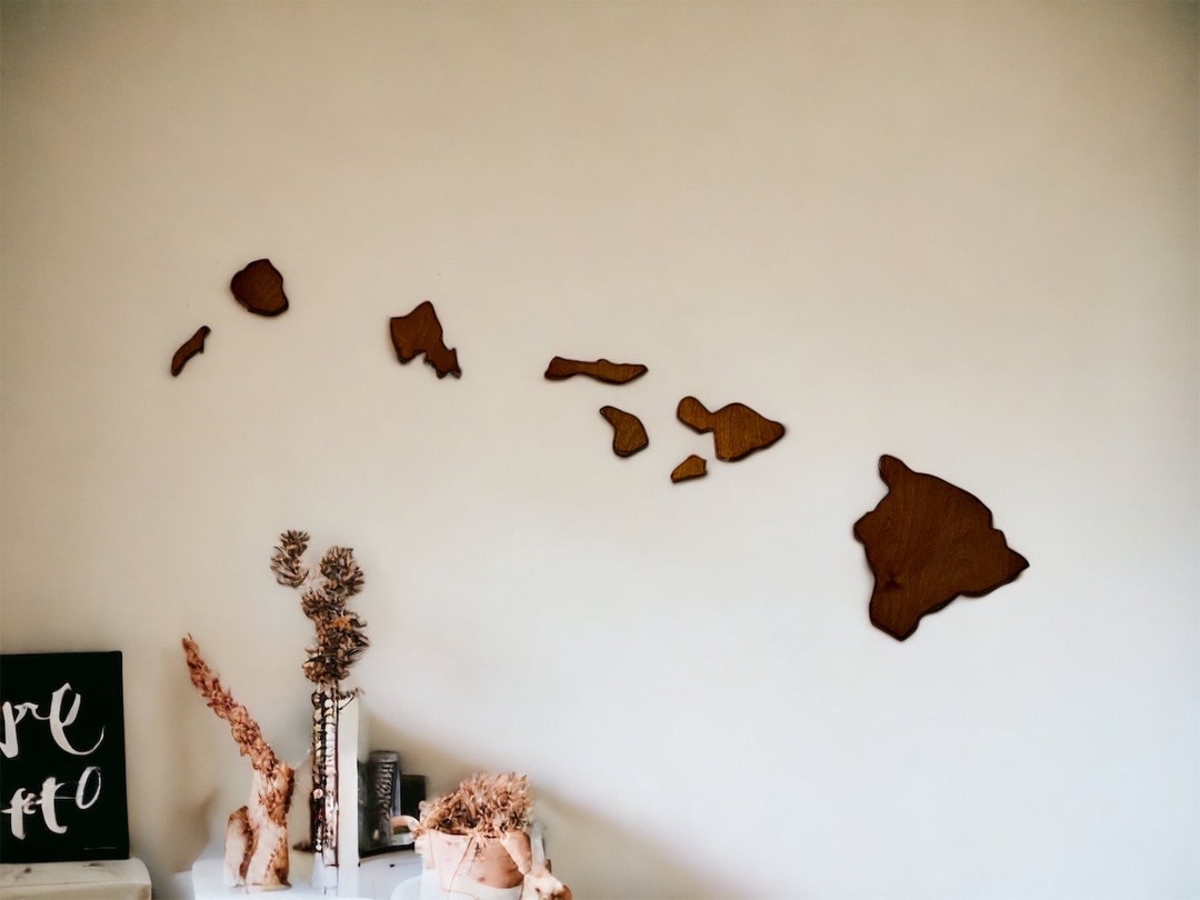 Wooden Hawaiian Islands Wall Decor: 8-piece Laser Cut Art. Made in ...