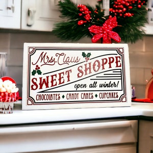 Christmas Wall Decor, Mrs Claus Sign, Holiday Wall Sign, Christmas ...