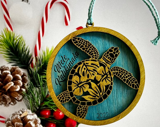TURTLE CHRISTMAS ORNAMENT Wood Carving. - Etsy