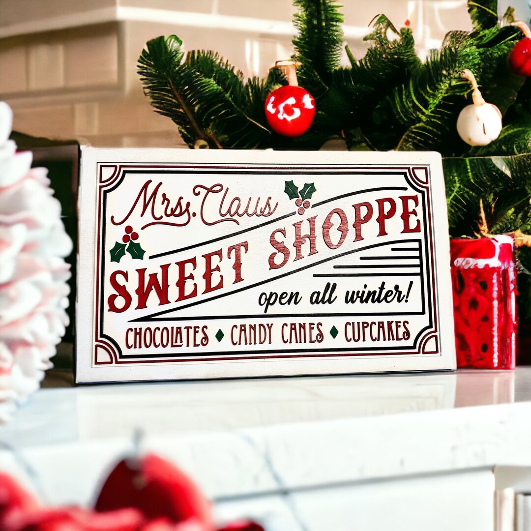 Christmas Wall Decor, Mrs Claus Sign, Holiday Wall Sign, Christmas ...