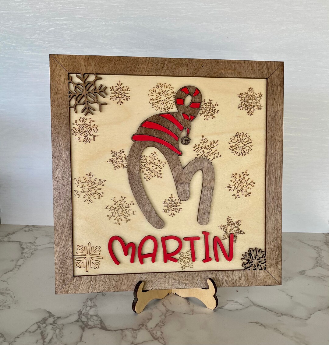 Elf Family Name Sign Elf Christmas Sign Custom Christmas - Etsy
