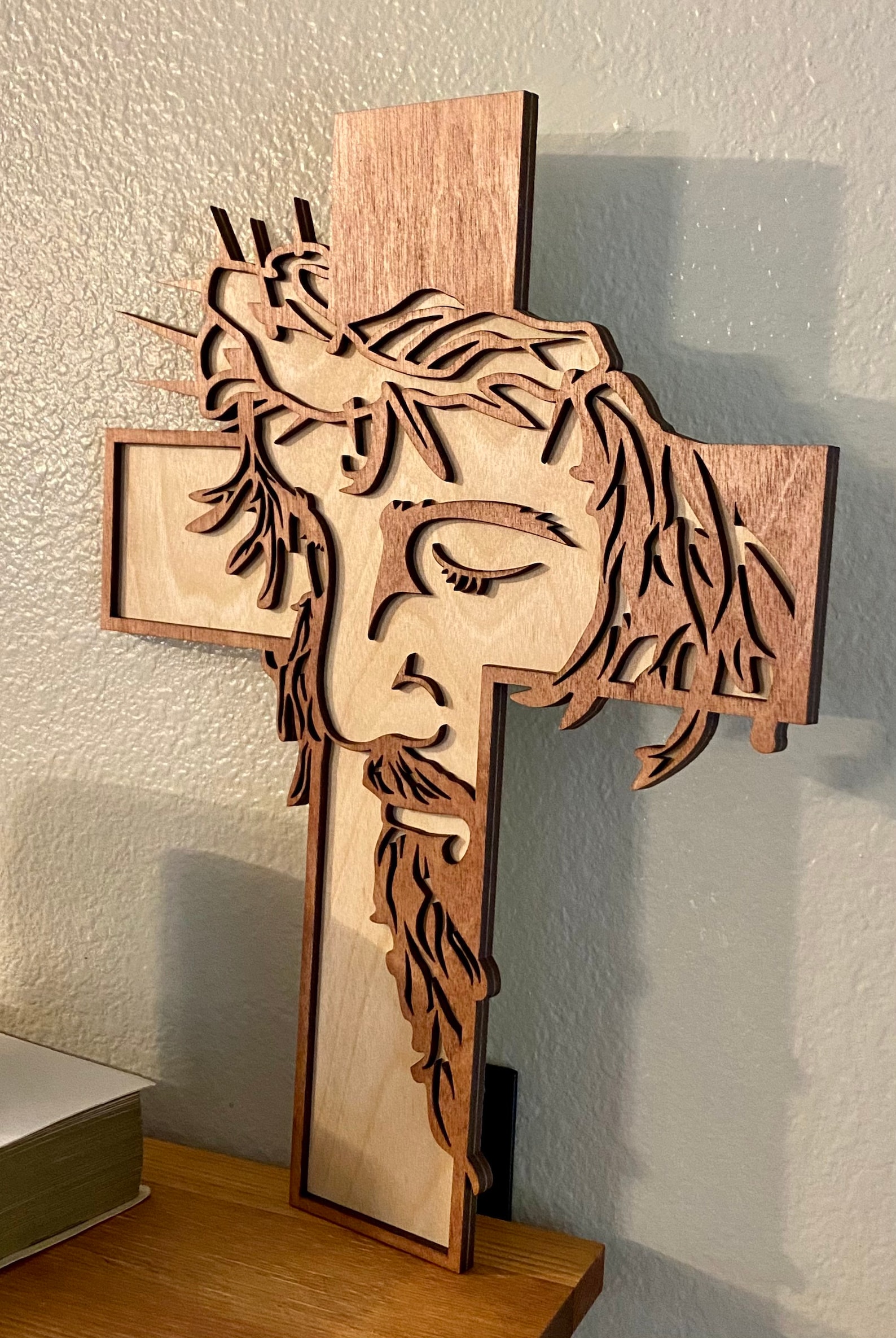 Two Layer Laser Cut Cross With Jesus Face. Cross With Jesus - Etsy