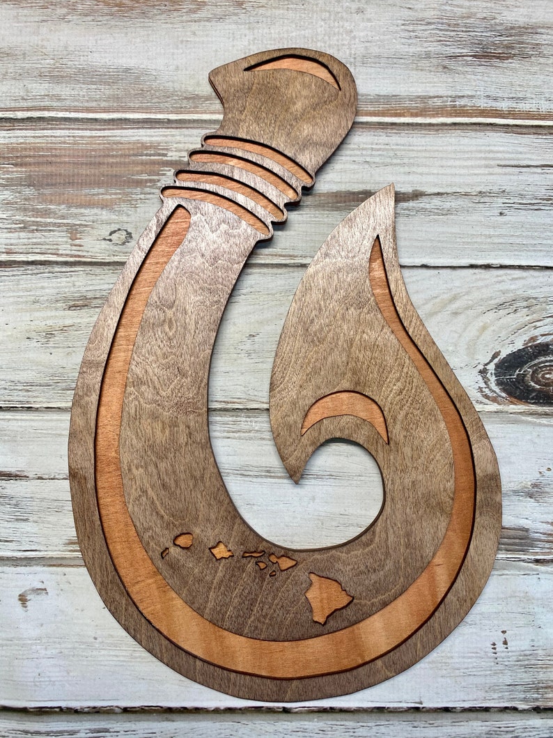 Hawaiian Islands Makau Fish Hook Wall Decor | Etsy
