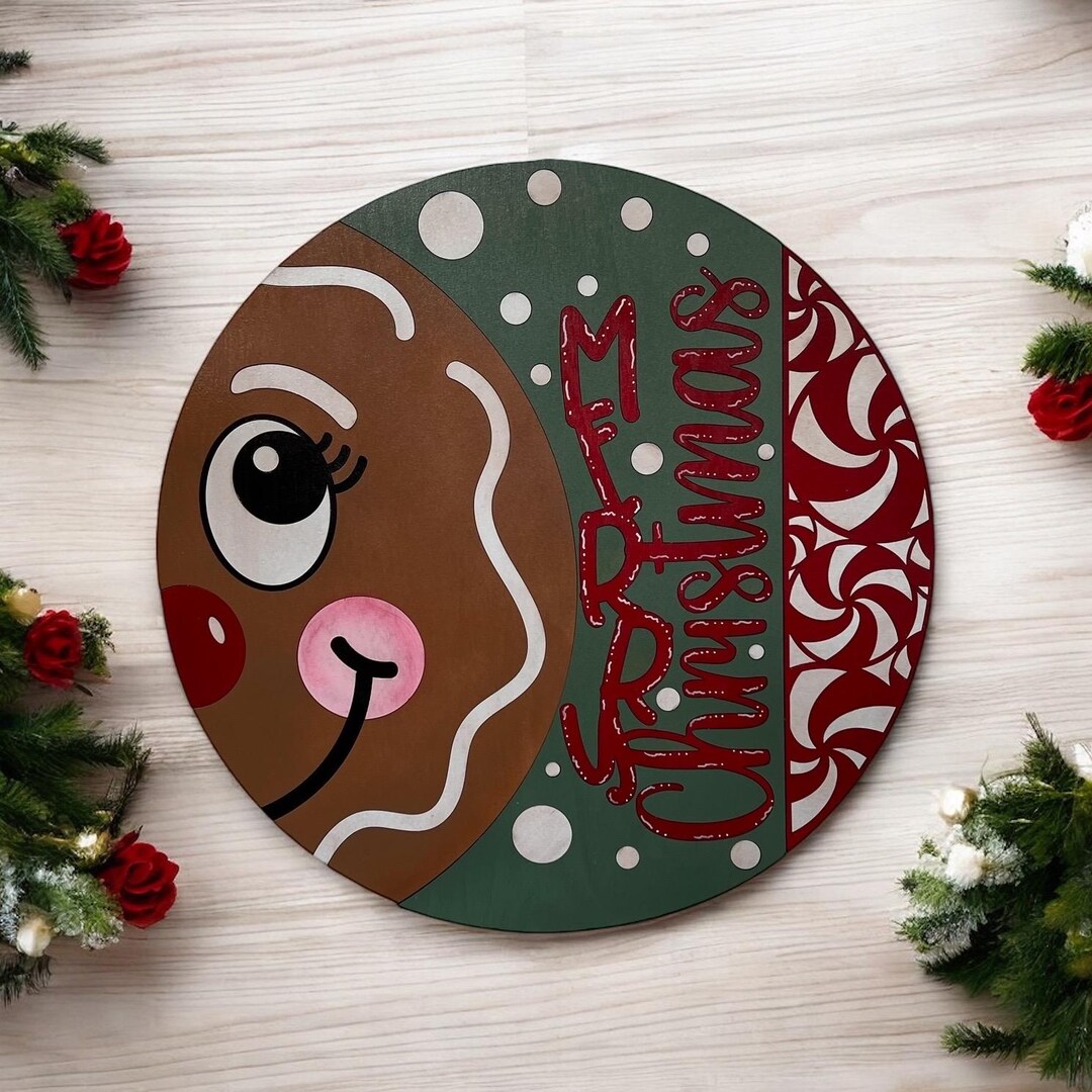 Whimsical Gingerbread Welcome Sign – Christmas Door Decor With ...