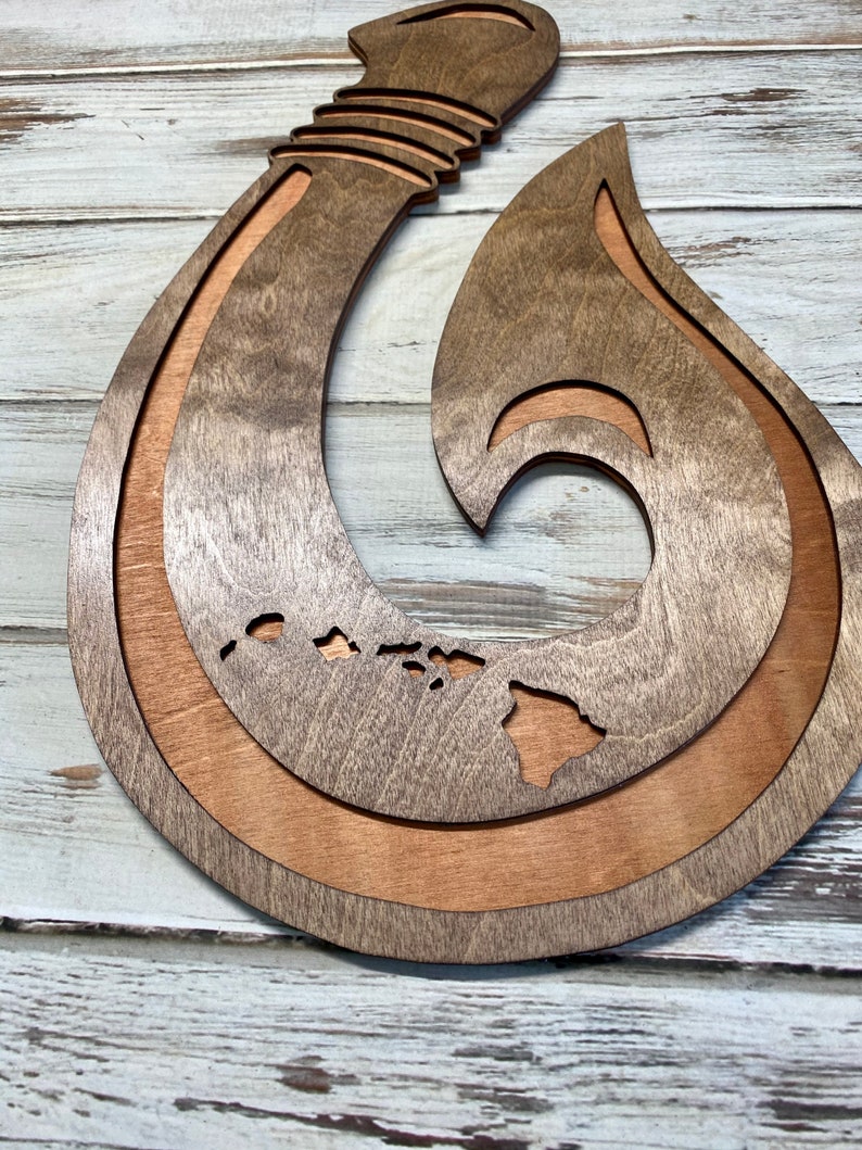 Hawaiian Islands Makau Fish Hook Wall Decor | Etsy