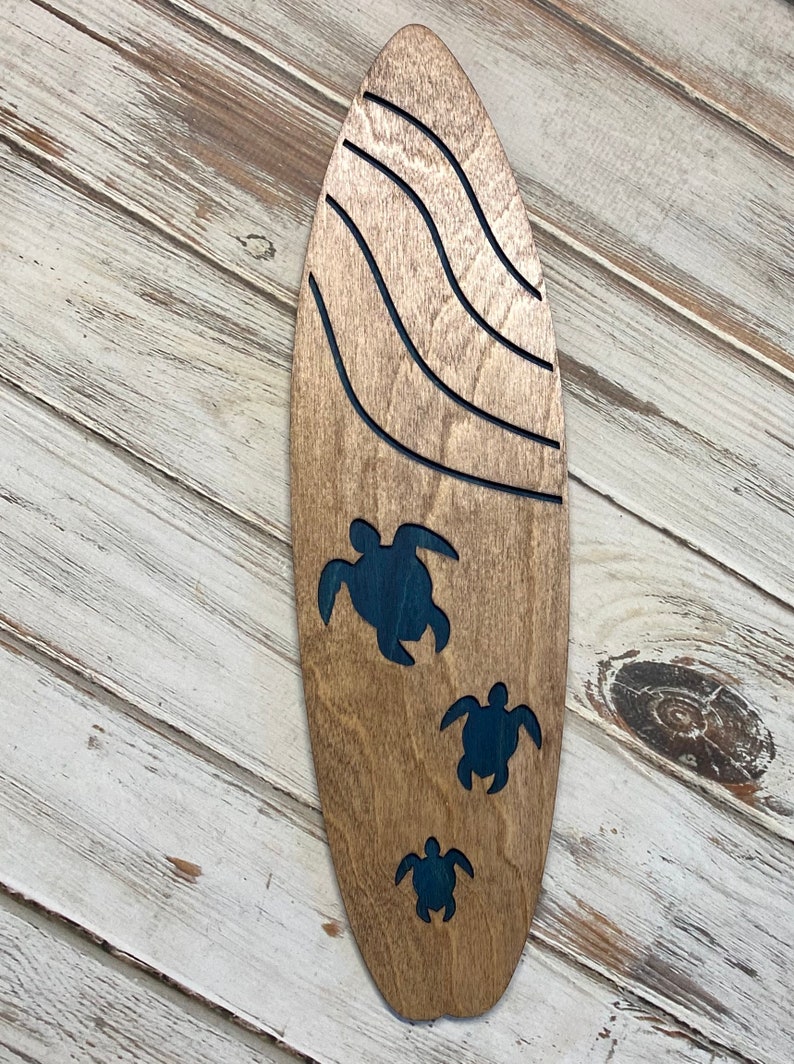 Sea Turtle and Waves Surfboard. Ocean Decor. Beach House | Etsy