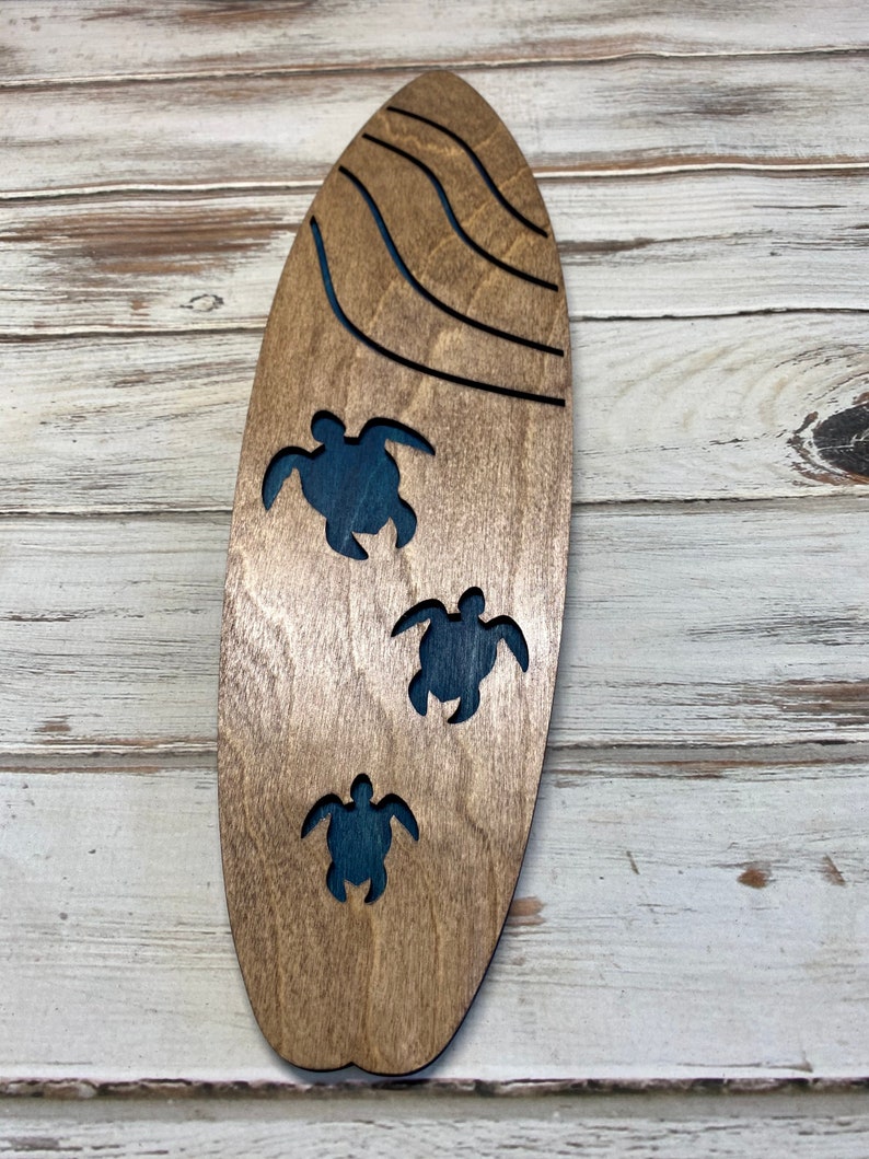 Sea Turtle and Waves Surfboard. Ocean Decor. Beach House - Etsy