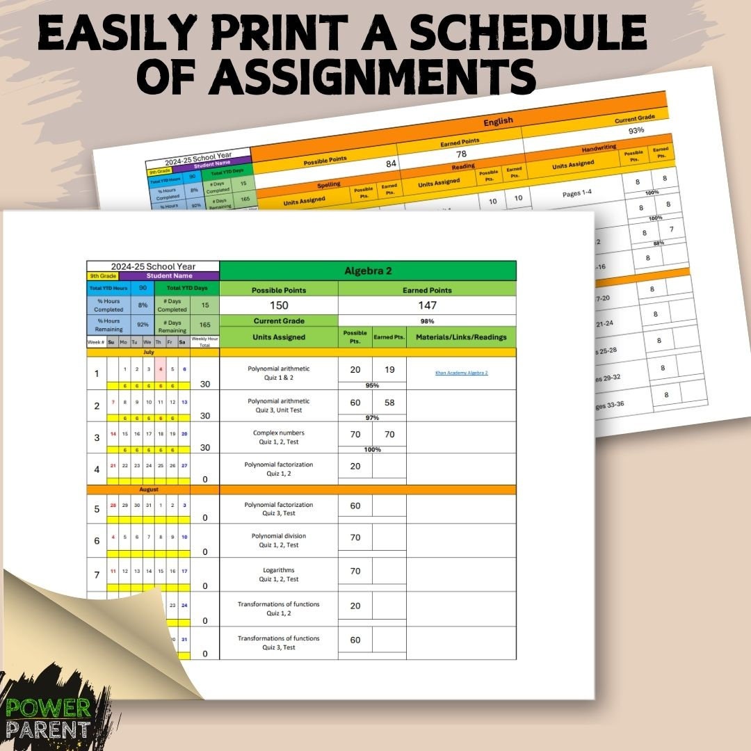 Homeschool Planner, Gradebook, Progress Report, Attendance Tracker, and ...