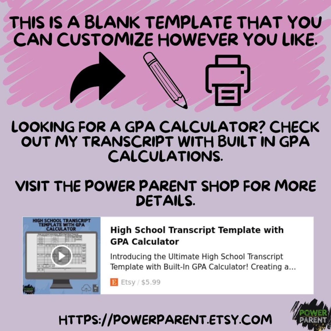 4-year High School Transcript Template | Excel & Google Sheets ...