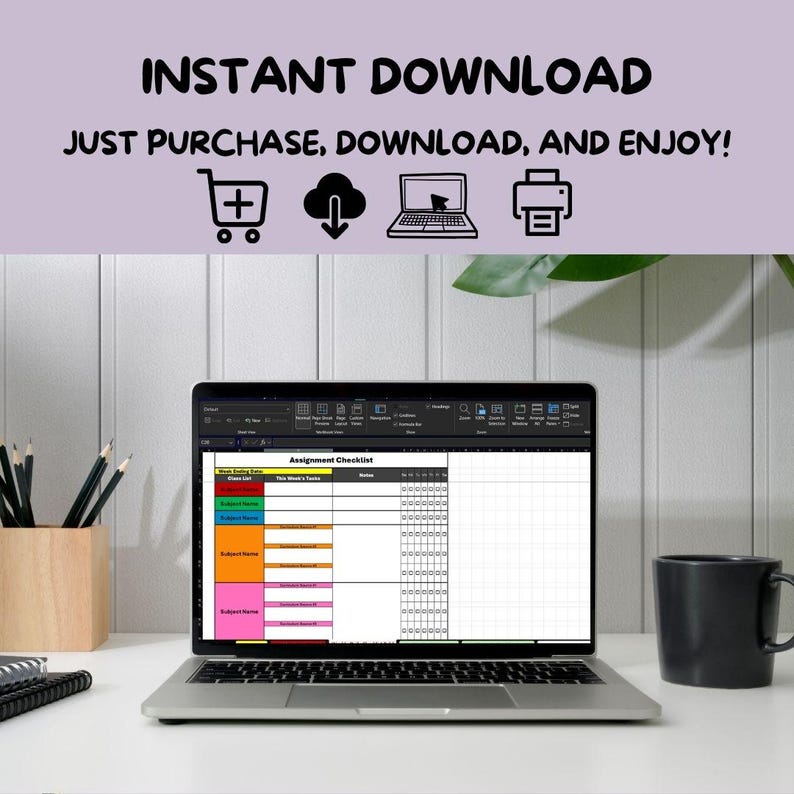 Checklist Template | Daily & Weekly Task Planner | Excel and Google ...
