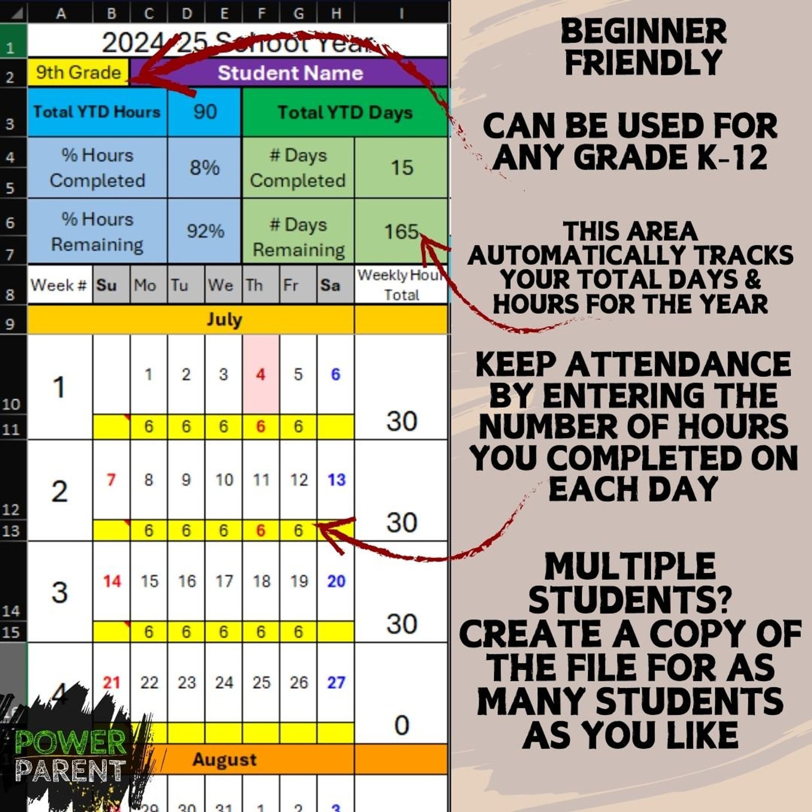 Homeschool Planner, Gradebook, Progress Report, Attendance Tracker, and ...