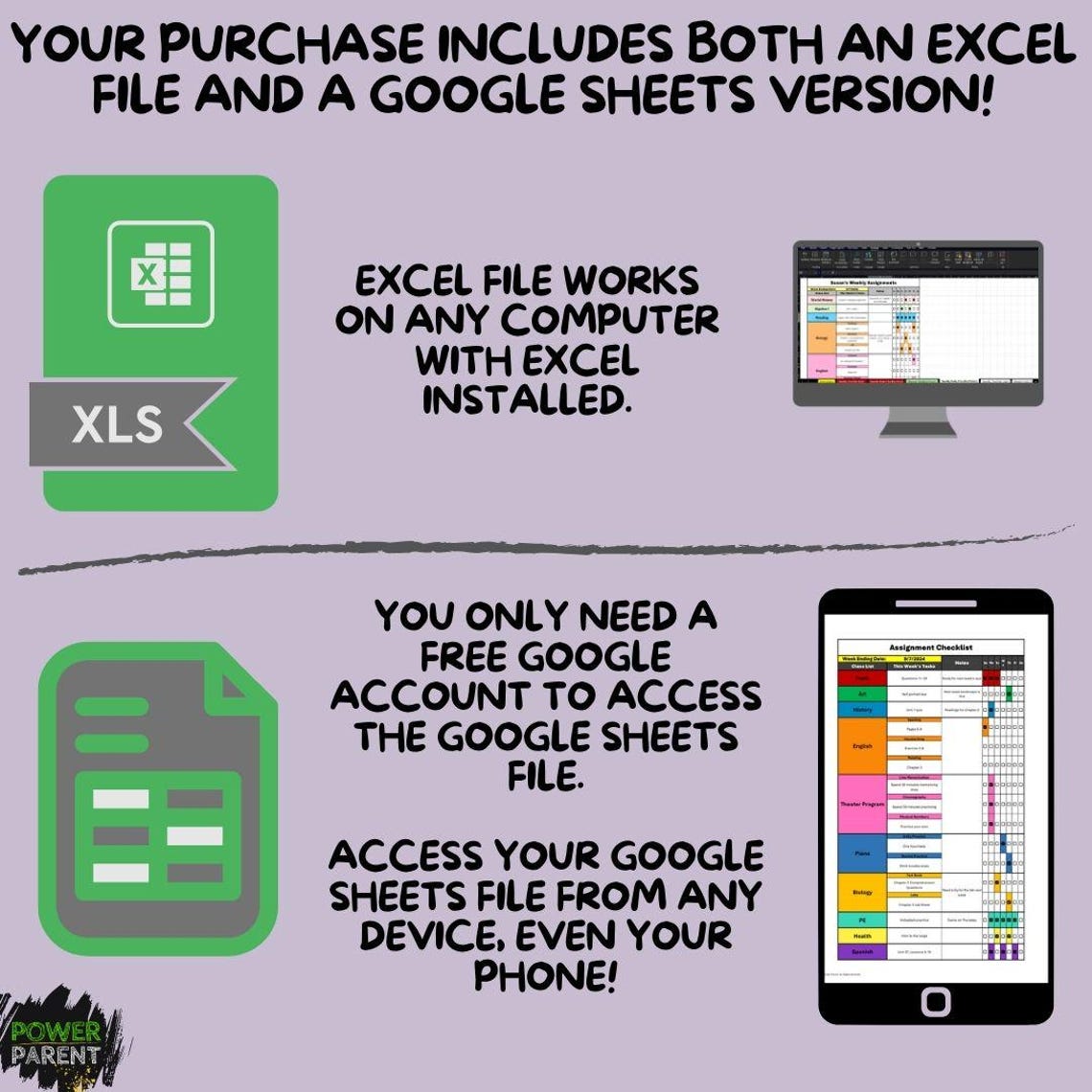 Checklist Template | Daily & Weekly Task Planner | Excel and Google ...