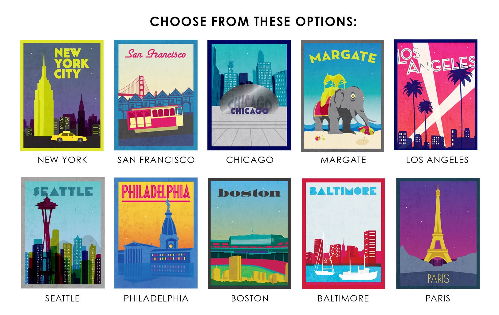 Modern Travel City Posters, Art Prints, Art Gifts, Wall Art, Digital ...