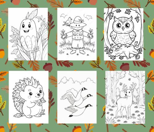 Autumn Coloring Book for Toddlers | 20 Pages | Fall-themed Printable ...