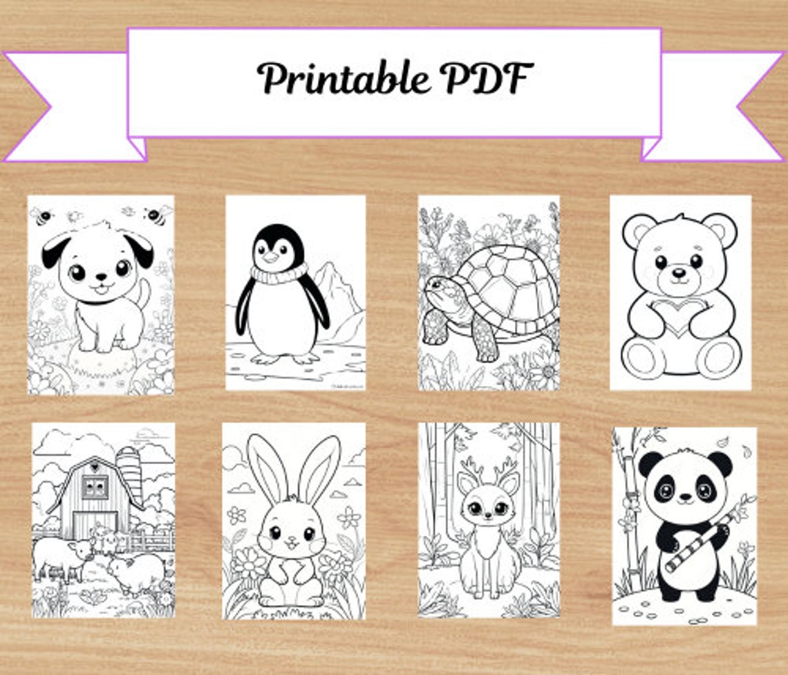 50 Kawaii Coloring Pages for Kids | Instant Download PDF | Fun & Cute ...