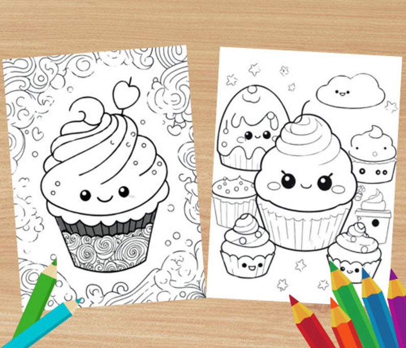 50 Kawaii Coloring Pages for Kids | Instant Download PDF | Fun & Cute ...