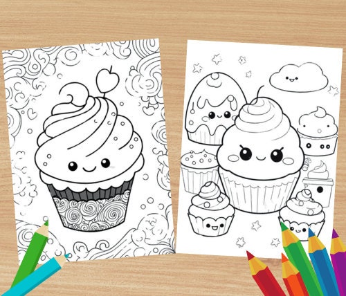 50 Kawaii Coloring Pages for Kids | Instant Download PDF | Fun & Cute ...