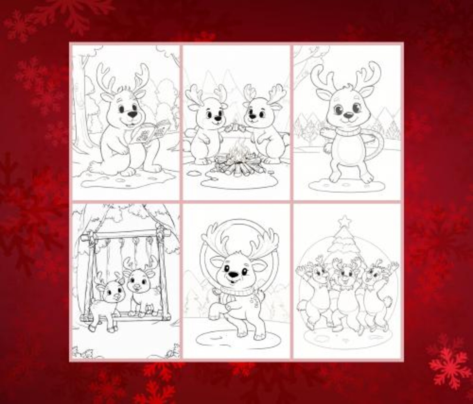 Reindeer & Santa Coloring Book for Kids: Christmas Mazes (printable PDF ...