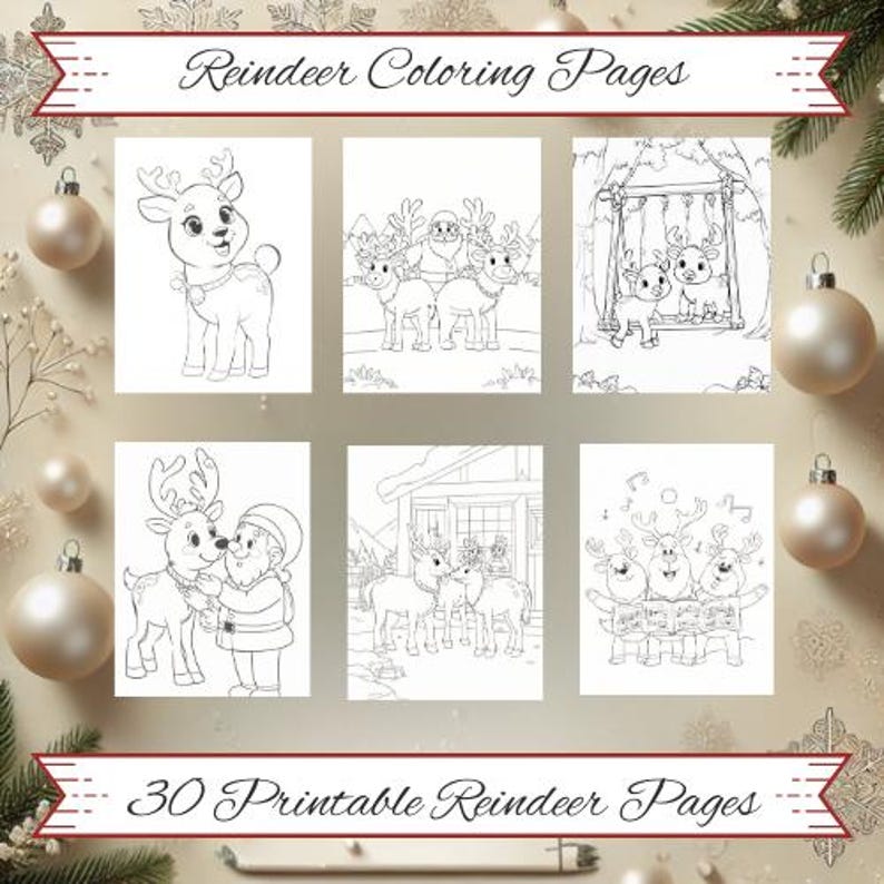 Printable Christmas Coloring Pages Bundle - Over 150 Pages - Santa ...
