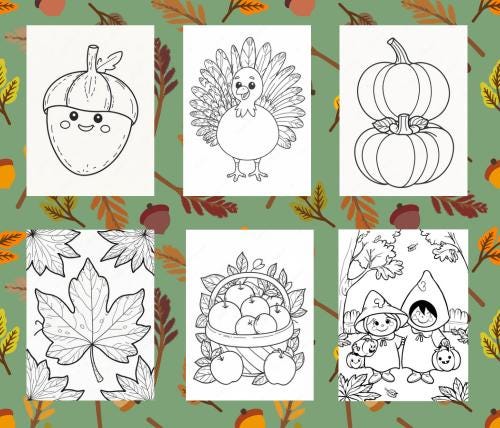 Autumn Coloring Book for Toddlers | 20 Pages | Fall-themed Printable ...