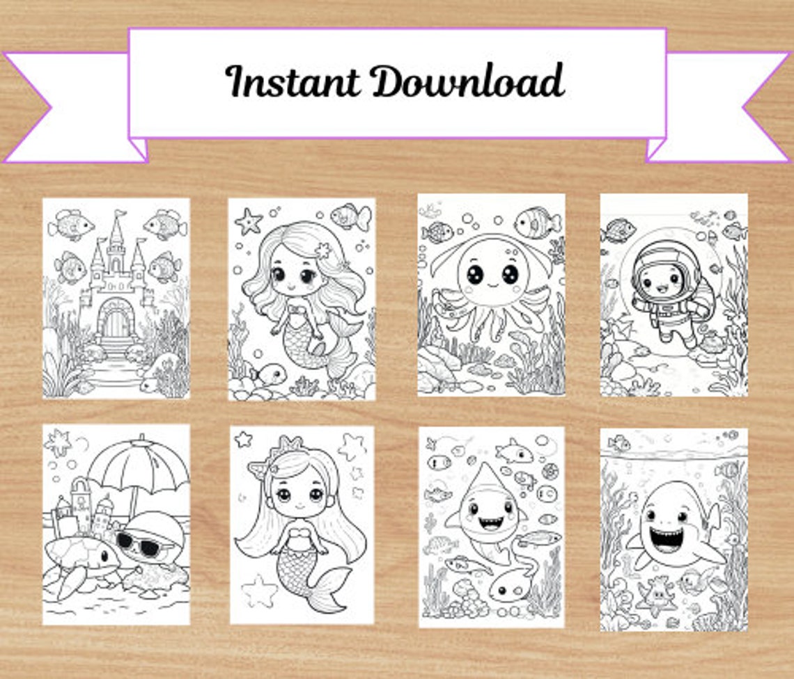 50 Kawaii Coloring Pages for Kids | Instant Download PDF | Fun & Cute ...