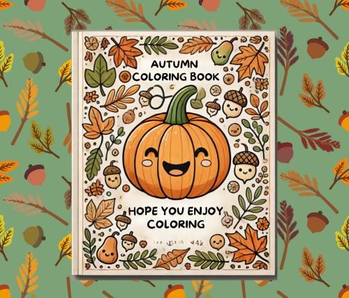 Autumn Coloring Book for Toddlers | 20 Pages | Fall-themed Printable ...