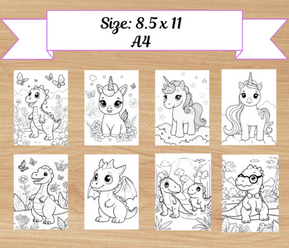 50 Kawaii Coloring Pages for Kids | Instant Download PDF | Fun & Cute ...