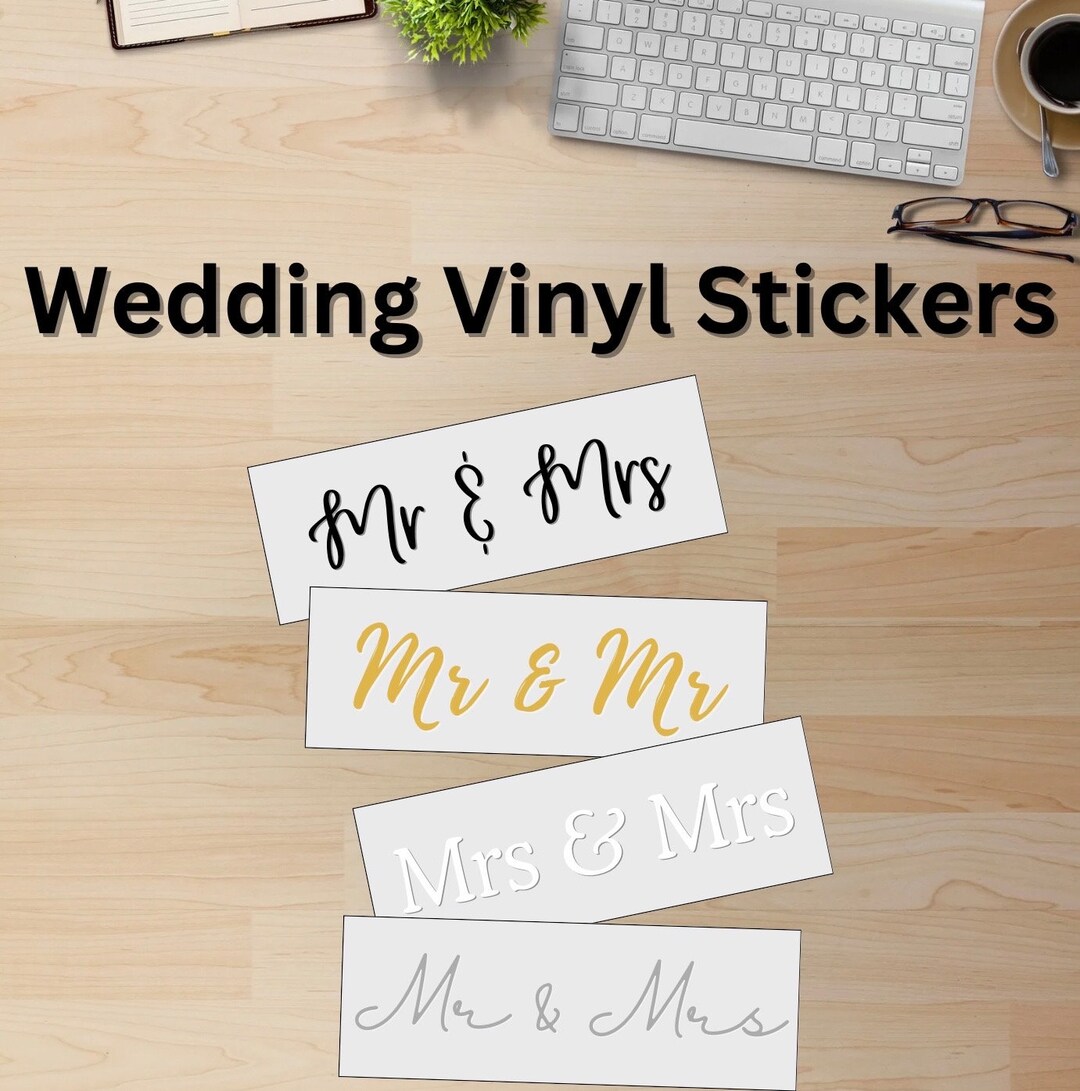 Mr & Mrs Sticker Vinyl Sticker Permanent Sticker Wedding Decor Wedding ...