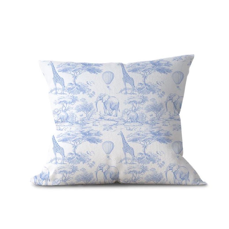 Cotton Fabric by the Yard – Safari Toile Elephants & Giraffes With ...