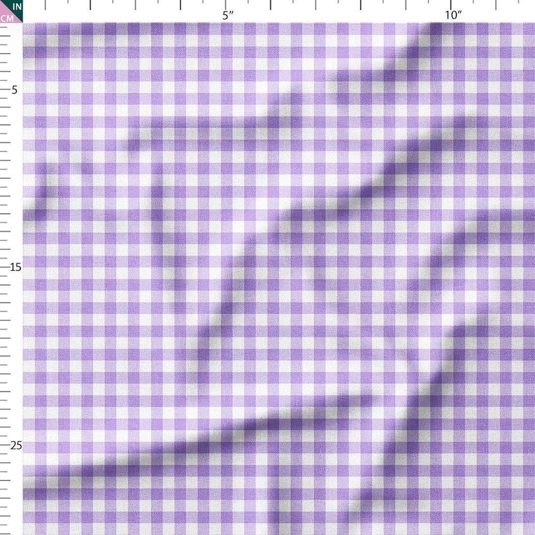 Cotton Fabric by the Yard – Lilac Veil Gingham Check Fabric, Small ...