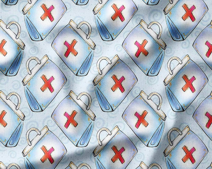 First Aid Fabric Doctor and Nurse Fabric by Andrea Lauren Red White ...
