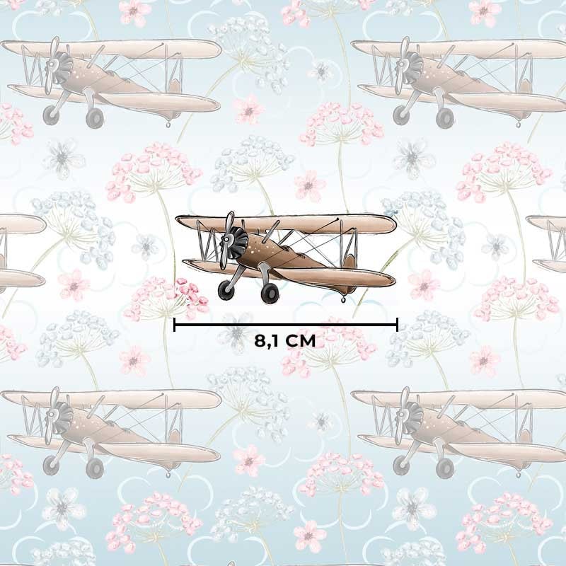 Vintage Airplane & Floral Fabric by the Yard Choose Cotton, Linen ...