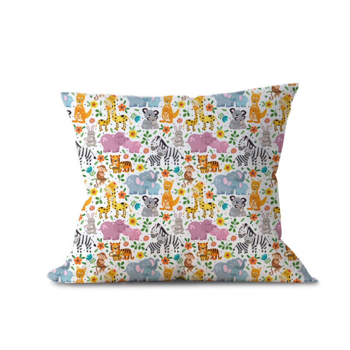 Jungle Animals Cotton Fabric by the Yard Cute Safari Animals With ...