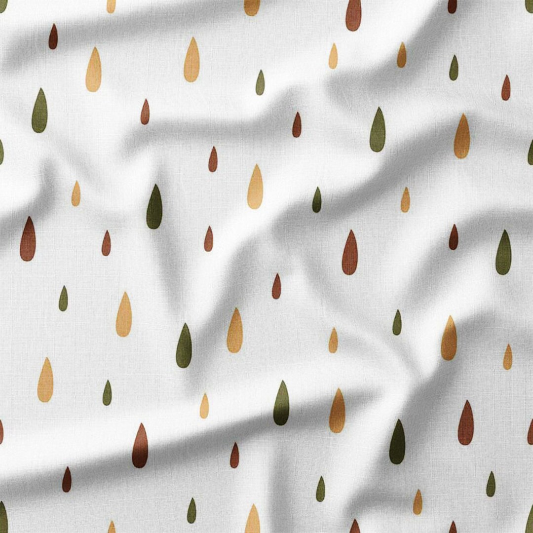 Autumn Raindrop Cotton Fabric by the Yard Simple Fall Color Droplet ...