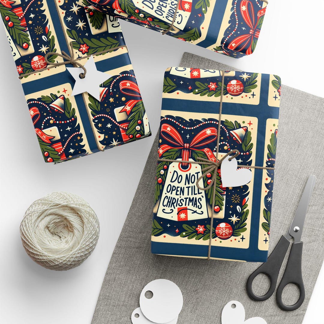 Do Not Open Till Christmas Wrapping Paper - Etsy